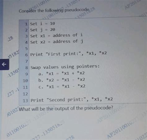 Consider The Following Pseudocode Set I 10 StudyX