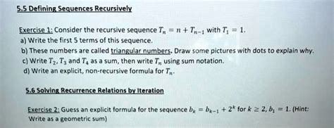 Solved 55 Defining Sequences Recursively Exercise L Consider The