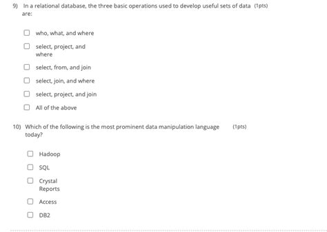 solved 9 in a relational database the three basic