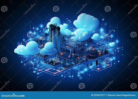 Cloud Computing Concept Where Data And Information Seamlessly Flow And Interact Within A