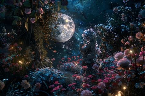 Premium Photo Celestial Garden With Interstellar Beings In Inter