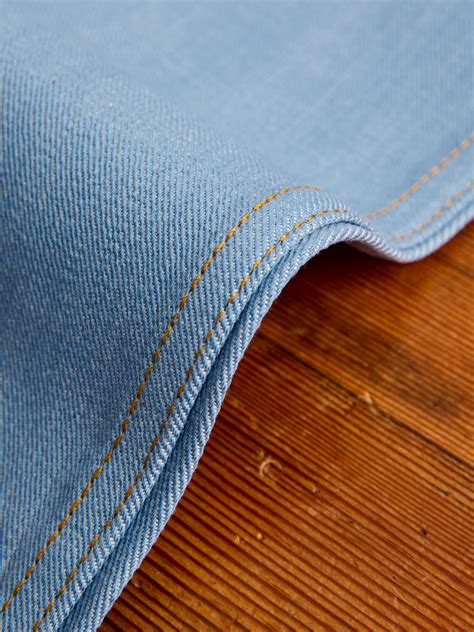 Left Hand Twill Sky Blue 1375oz Selvedge Denim True Guy Fit Blue