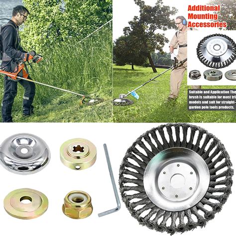 8 Inch Steel Wire Rotary Brush Cutter Trimmer Head Sets Weeds Blade Cutter With Universal