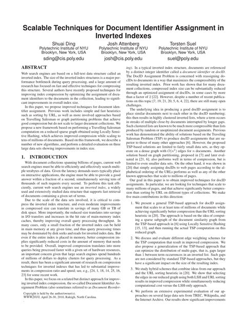 Pdf Scalable Techniques For Document Identifier Assignment In