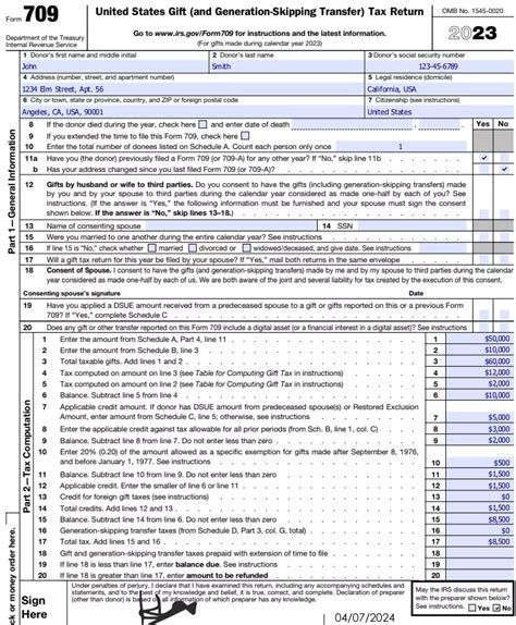 Example Of Form 709 Filled Out UPDF