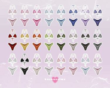 Rose Ruffle Bikini ♡ Sims 4 Cc Download