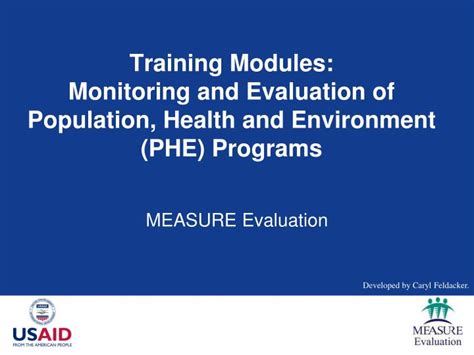 Ppt Training Modules Monitoring And Evaluation Of Population Health And Environment Phe