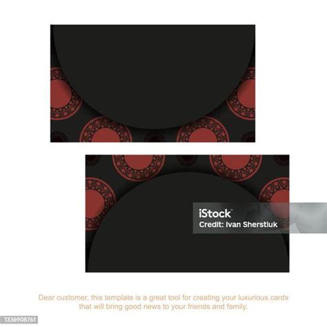 빨간색 패턴이 있는 검은색명카드 디자인 텍스트와 고급스러운 장식을위한 장소가있는 세련된 명함 0명에 대한 스톡 벡터 아트 및 기타 이미지 Istock