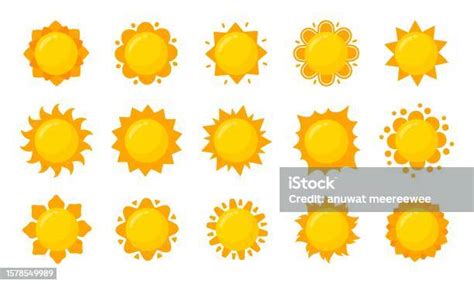 노란 태양 아이콘 간단한 만화 스타일의 디자인입니다 여름의 태양 광선 계절에 대한 스톡 벡터 아트 및 기타 이미지 계절