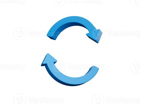 3d Blue Refresh Icon Reload Icon Symbol 3d Rotation Arrows 3d Illustration 35136123 Png