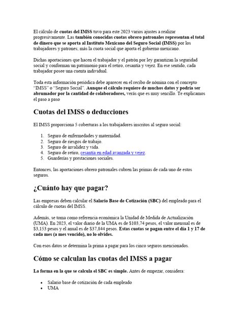 Calculo Del Imms Ejemplo Pdf Salario Salario Mínimo