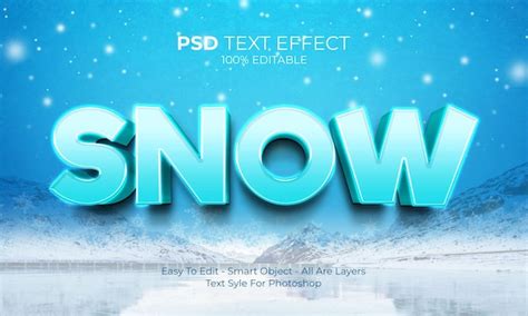 Snow 3d Text Effect Premium Psd