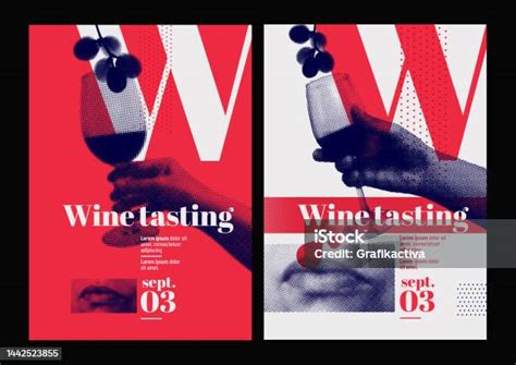 와인 잔 입술 덩굴 잎 포도를 들고 복고풍 스타일 하프톤 효과의 콜라주 손 이벤트 포스터 잡지 또는 프로모션을 위한 템플릿입니다 와인에 대한 스톡 벡터 아트 및 기타 이미지