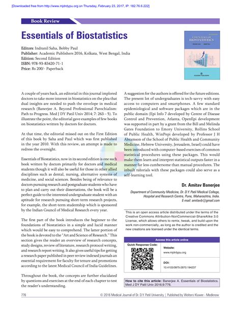 PDF Book Review Essentials Of Biostatistics