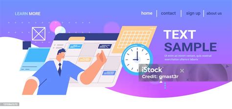 캘린더 앱 의제 회의 계획 시간 관리 마감일에서 일 예약 약속을 계획하는 사업가 가공의 인물에 대한 스톡 벡터 아트 및 기타