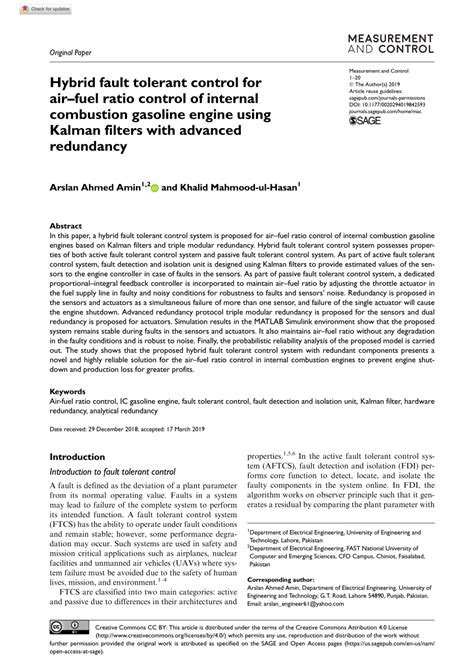 Pdf Hybrid Fault Tolerant Control For Air Fuel Ratio Control Of Internal Combustion Gasoline