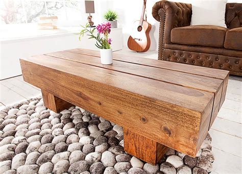 Table Basse Bois Massif Rectangulaire 100 Cm Armand