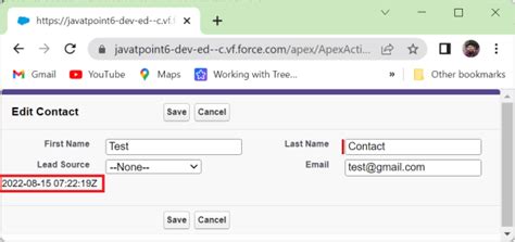 apex actionregion component in visualforce page javatpoint tpoint tech