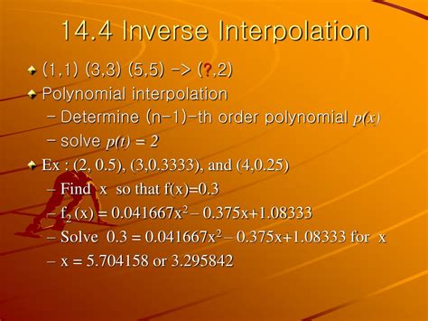 Ppt Chapter 14 Curve Fitting Polynomial Interpolation Powerpoint