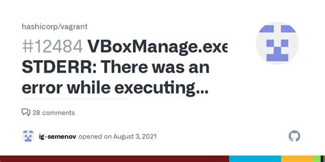 vboxmanage exe stderr there was an error while executing `vboxmanage