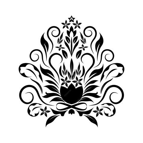 Premium Vector Black And White Floral Design Vector In Illustration