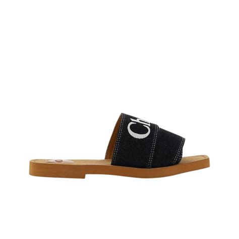 W 끌로에 우디 플랫 뮬 블랙 Chloe Kream