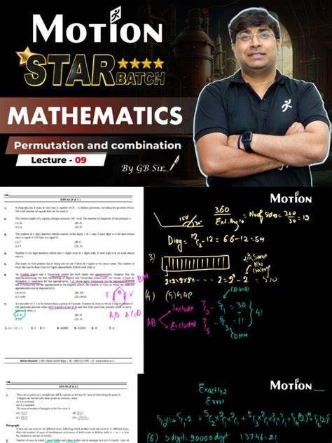 Permutation Combination Lec 09 Gb Sir Pdf