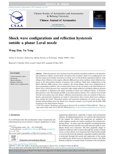 Pdf Shock Wave Configurations And Reflection Hysteresis Outside A
