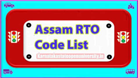 Assam Rto Code List 2025 As Rto Code Form Pdf Download Registration Numbers