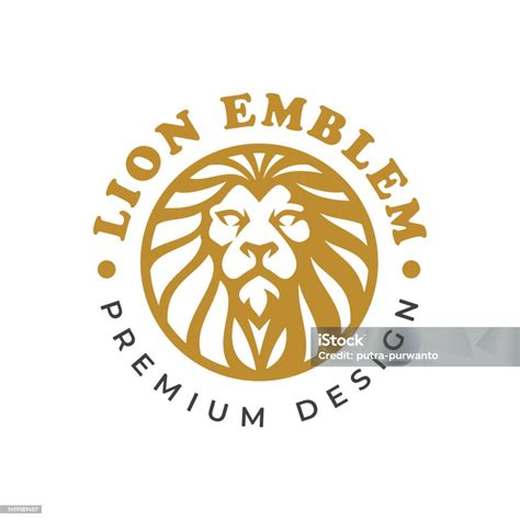 라이온 서클 엠블럼 로고 디자인 라이온 벡터 일러스트 레이 션 사자에 대한 스톡 벡터 아트 및 기타 이미지 사자 로고