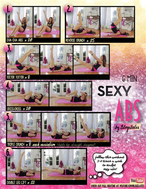 6 Minute Sexy Abs Printable Blogilates