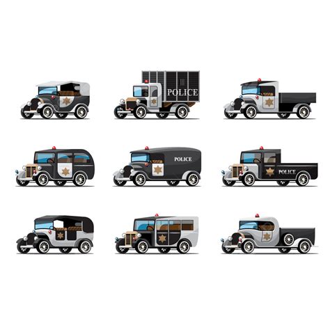 빈티지 디자인의 세 가지 유형의 경찰차 세트 경찰 심벌 마크 교통 Png 일러스트 및 벡터 에 대한 무료 다운로드 Pngtree