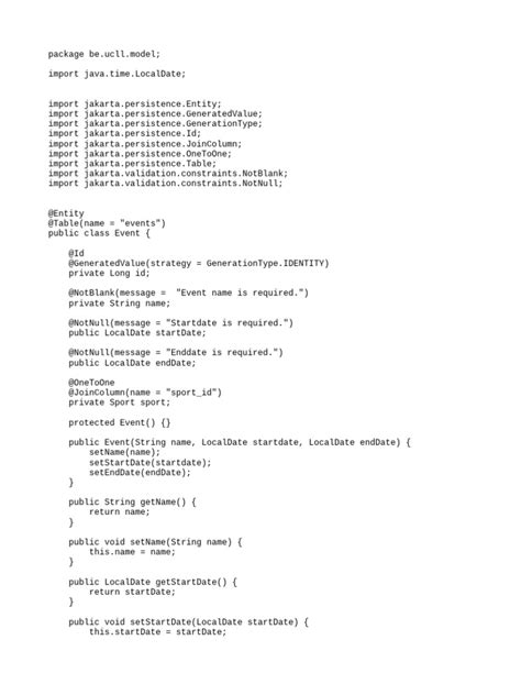 Event Classes Pdf