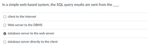 Solved In A Simple Web Based System The Sql Query Results