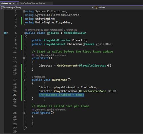 help switching timelines r unity3d