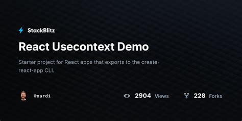React Usecontext Demo Stackblitz