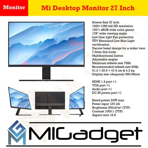 Xiaomi Monitor A I Hz Full Hd P Rp Mi Gadget Malang