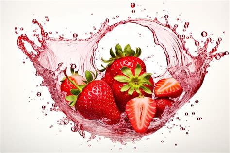 Premium Photo Sweet Fresh Strawberry Juice Or Jam Splash Swirl With Strawberry Red Berry Juice