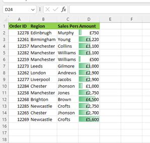 SquareOne Training Visualise Data Easily Adding Data Bars In Excel Using Conditional Formatting
