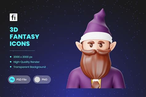 Premium Psd 3d Illustration Fantasy Character Dwarf