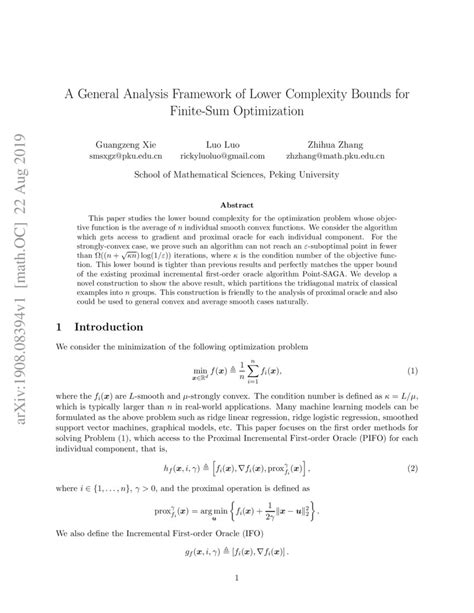 A General Analysis Framework Of Lower Complexity Bounds For Finite Sum