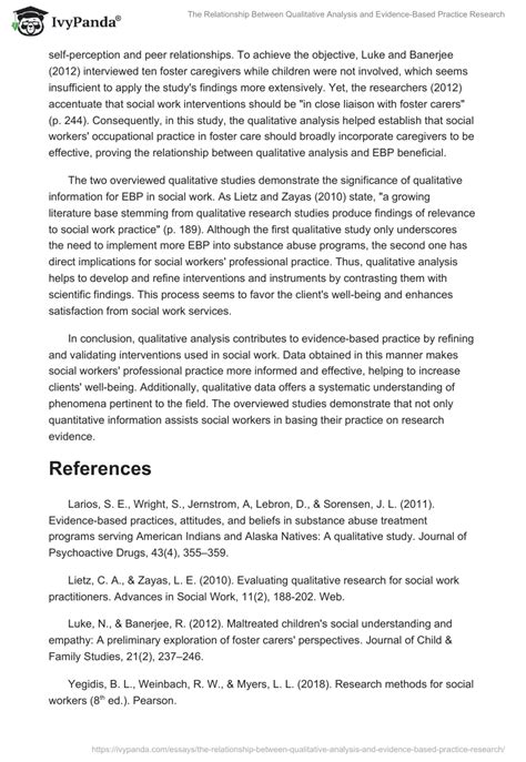 The Relationship Between Qualitative Analysis And Evidence Based Practice Research 559 Words