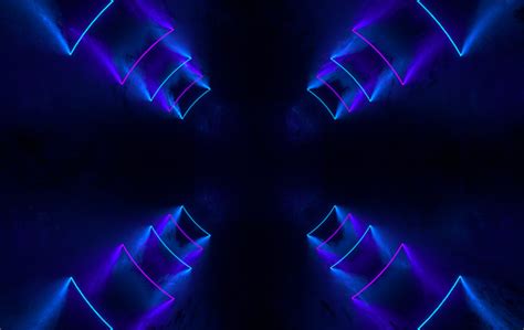 빛나는 네온 미래의 공상 과학 콘크리트 방 가상 현실 포털 생생한 색상 레이저 에너지 소스 파란색과 분홍색 네온 빛 자외선에 대한 스톡 사진 및 기타 이미지 Istock