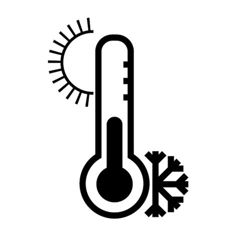 Termômetro Com ícone De Linha De Sol E Floco De Neve Graus Celsius
