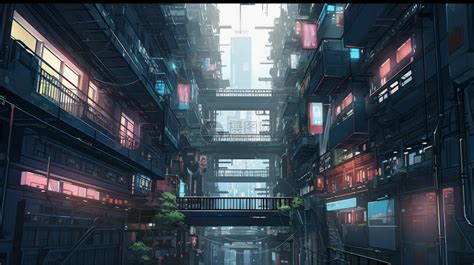 赛博朋克建筑的城市街道插画图片下载 正版图片402457339 摄图网