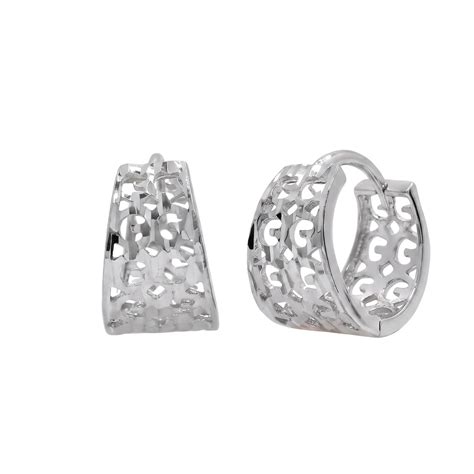Rhodium Plated 925 Sterling Silver Polished Tube Huggie Hoop Earrings