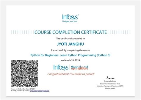 Jyoti Janghu On Linkedin I Recently Completed My Python Beginners