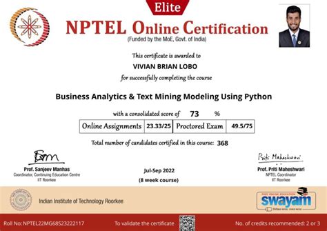 vivian brian lobo on linkedin nptel iitroorkee python