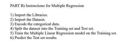 Solved Part B ﻿instructions For Multiple Regressionimport