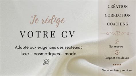 Je Vais Optimiser Votre Cv Pour Les Secteurs Du Luxe Et Des Cosm Tiques